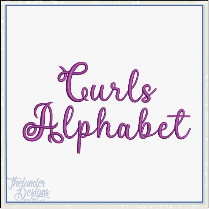 T1949 Curls Alphabet TWO INCH – Thelander Designs