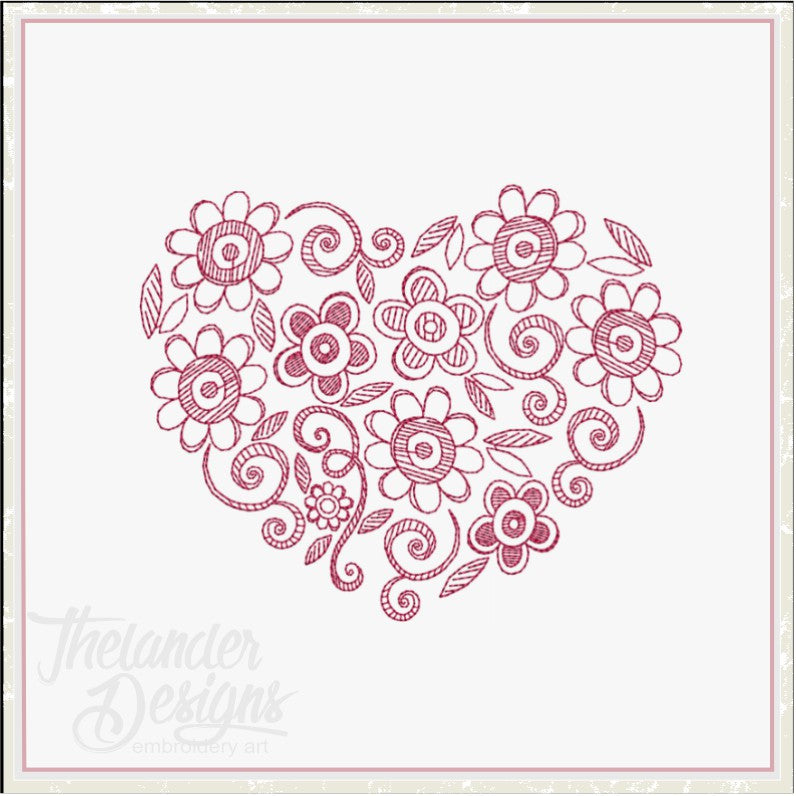T2015 Flower Heart Sketch – Thelander Designs