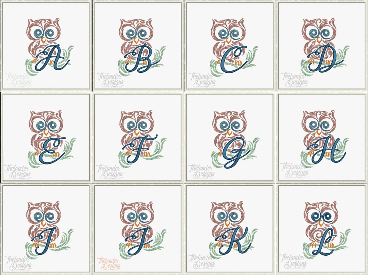 4 inch Owl A-Z Letters T1909 – Thelander Designs