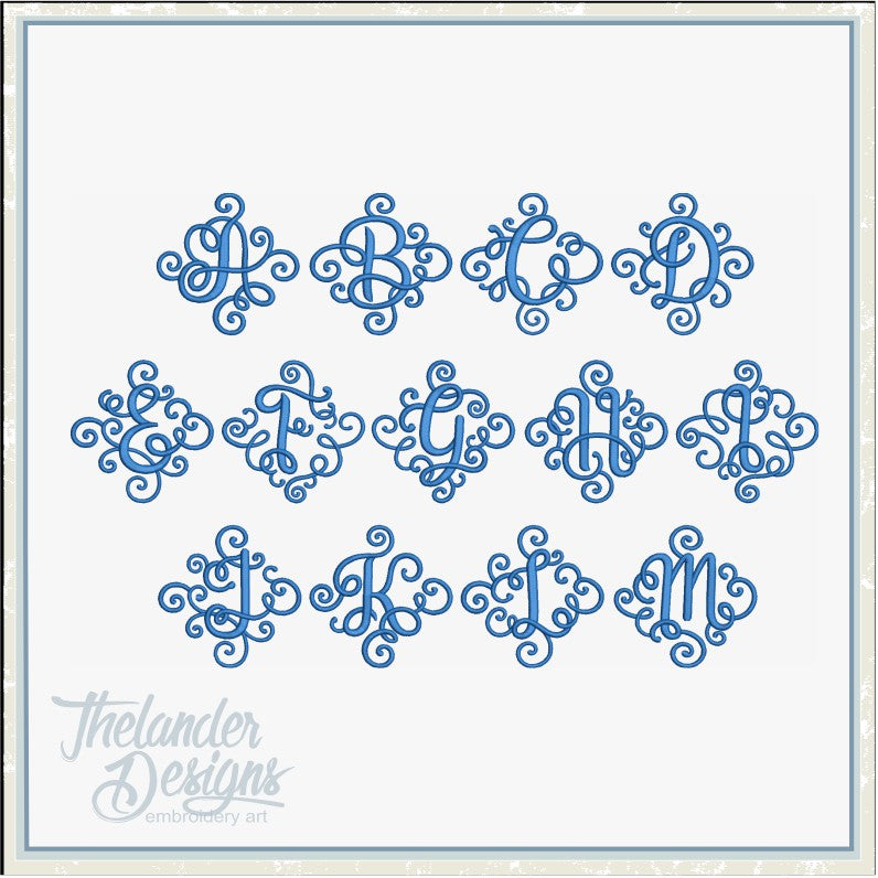 FOUR inch TWIRLS Alphabet T1943 – Thelander Designs