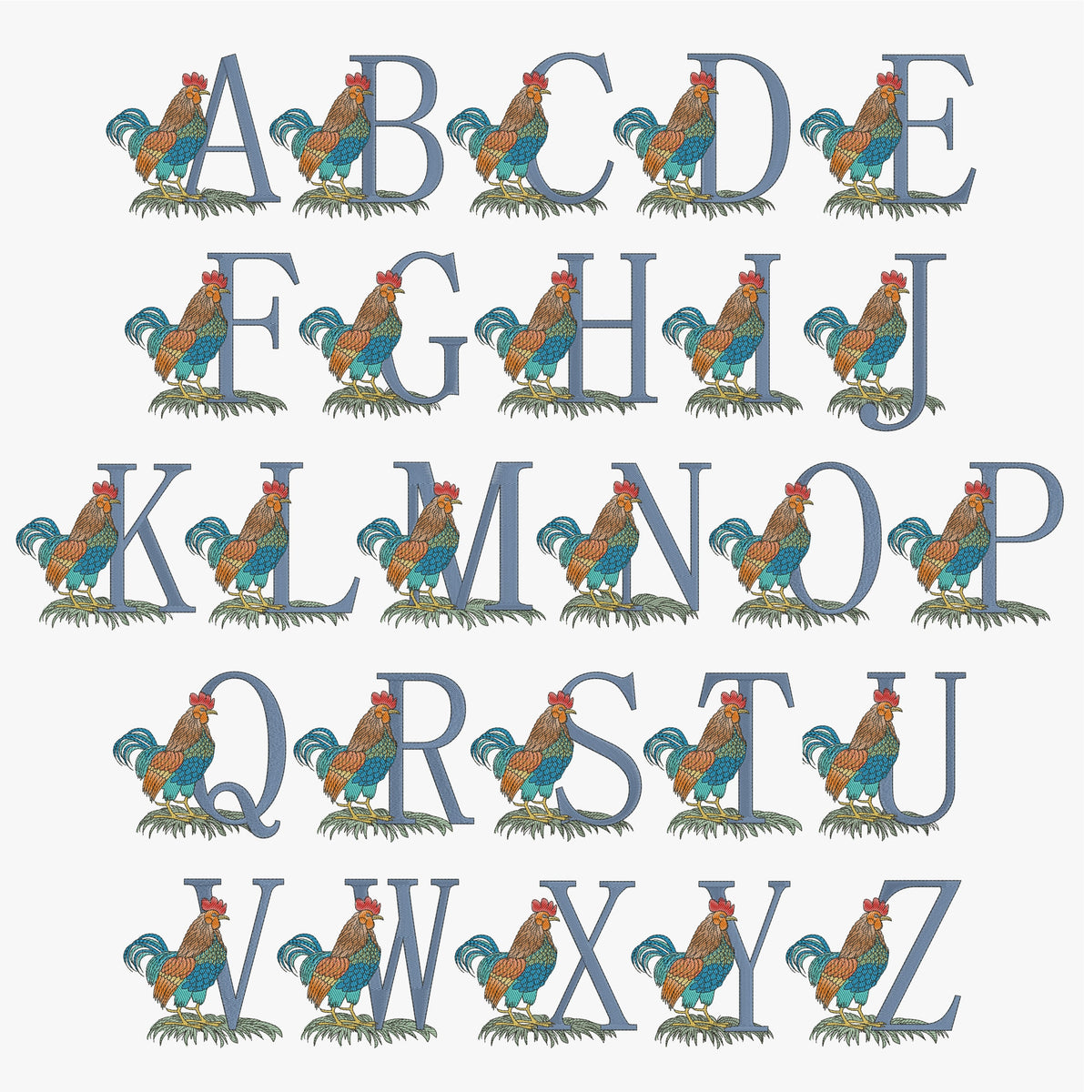 5 Inch Rooster A-Z Letters T2028 – Thelander Designs