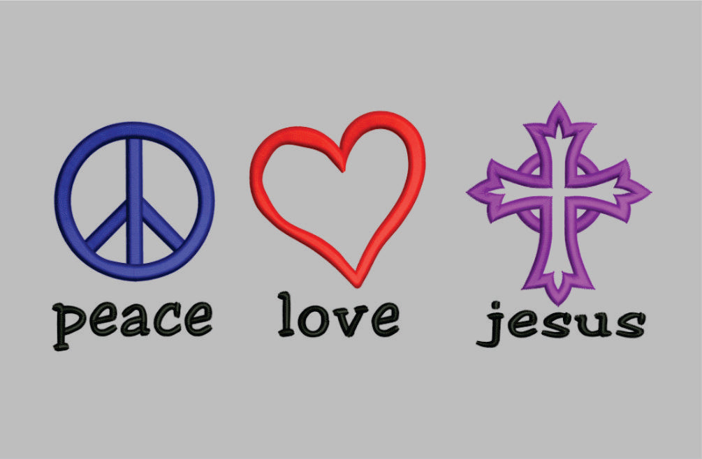 GG1704 Peace Love Jesus – Thelander Designs