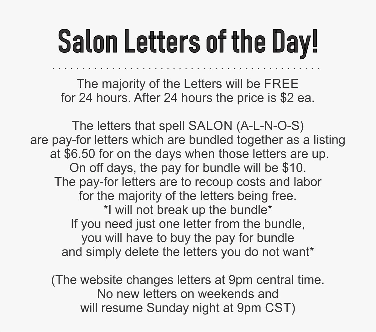 H SALON Letter T2018 – Thelander Designs