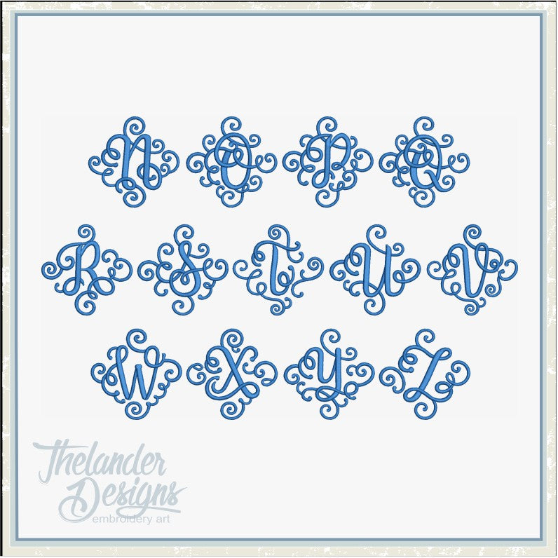 Two inch TWIRLS Alphabet T1943 – Thelander Designs