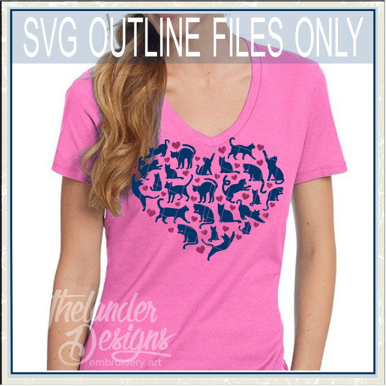 T1811v Kitty Cat Heart SVG – Thelander Designs