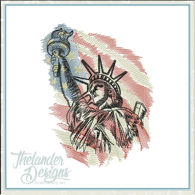 T1946 Sketch Patriotic Liberty – Thelander Designs