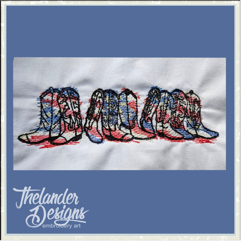 T1948 Sketch Patriotic Boots – Thelander Designs