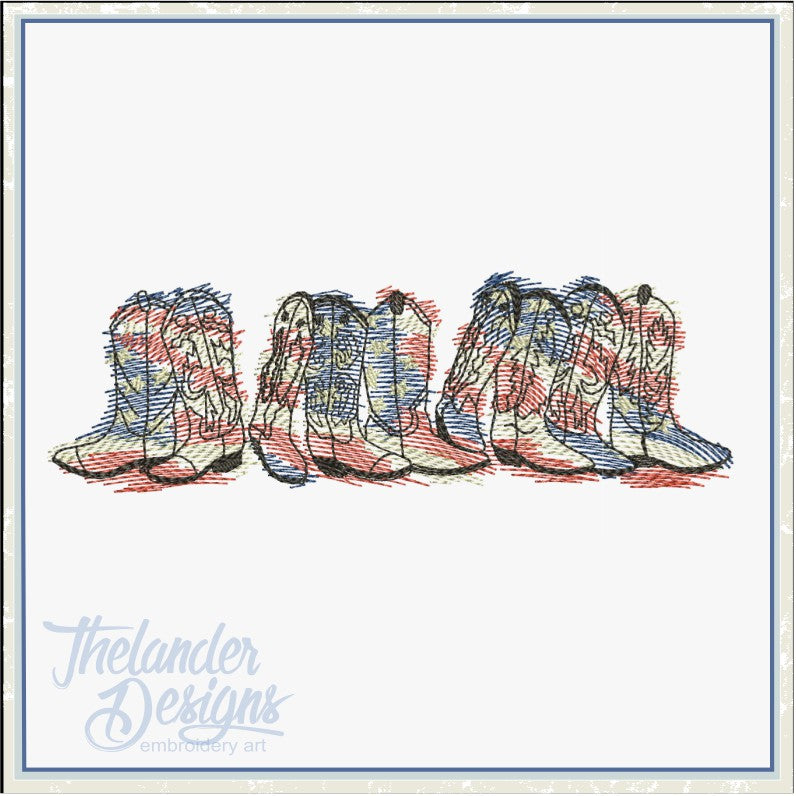 T1948 Sketch Patriotic Boots – Thelander Designs