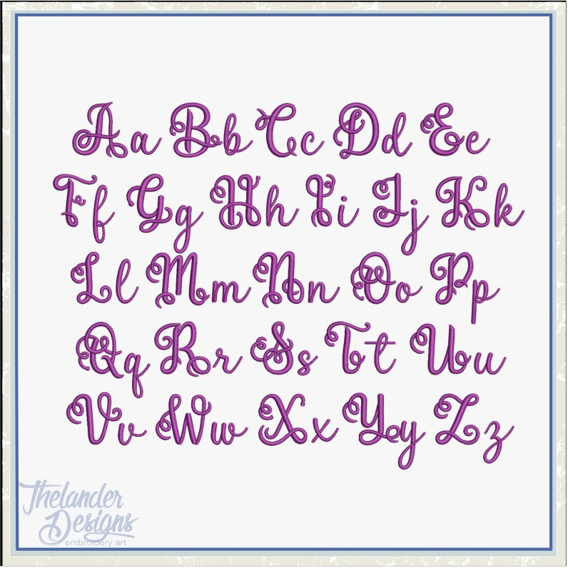 T1949 Curls Alphabet THREE INCH – Thelander Designs