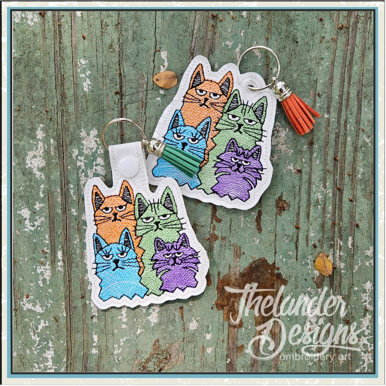 T1973 Quirky Cats Snap Pull Tab – Thelander Designs