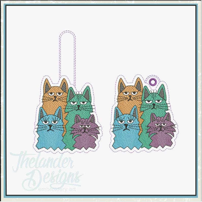 T1973 Quirky Cats Snap Pull Tab – Thelander Designs