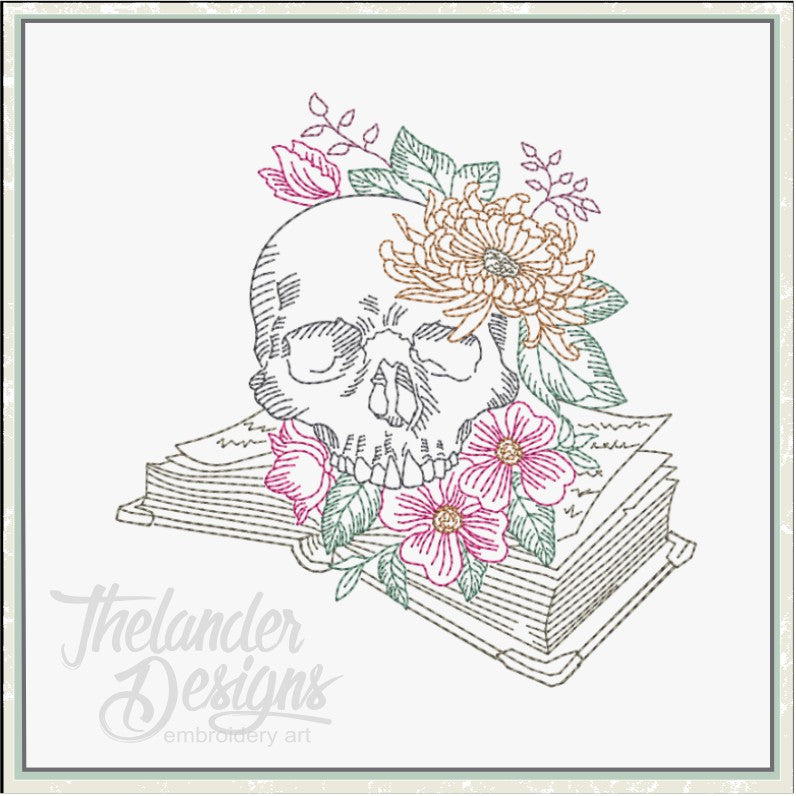 T1975 Gothic Skull Sketch – Thelander Designs