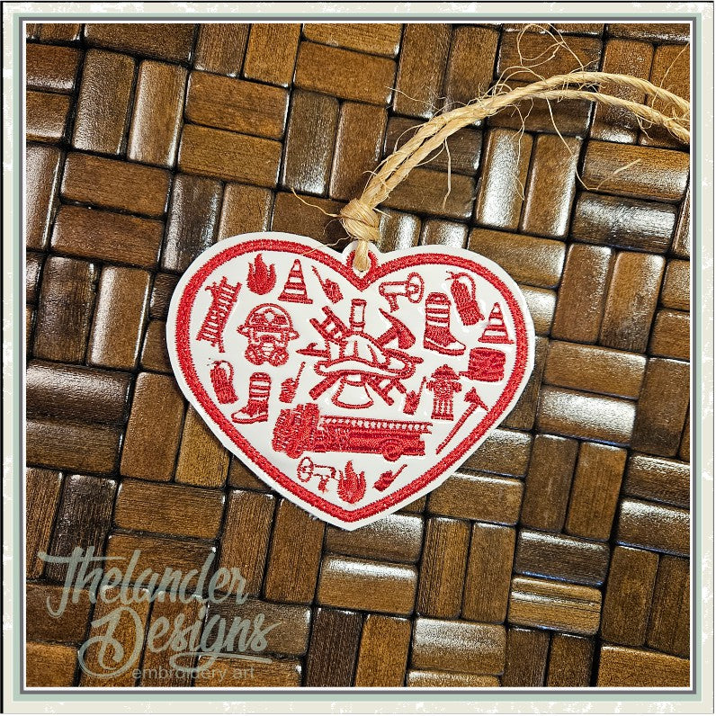 T2004 Fireman Heart Ornament – Thelander Designs