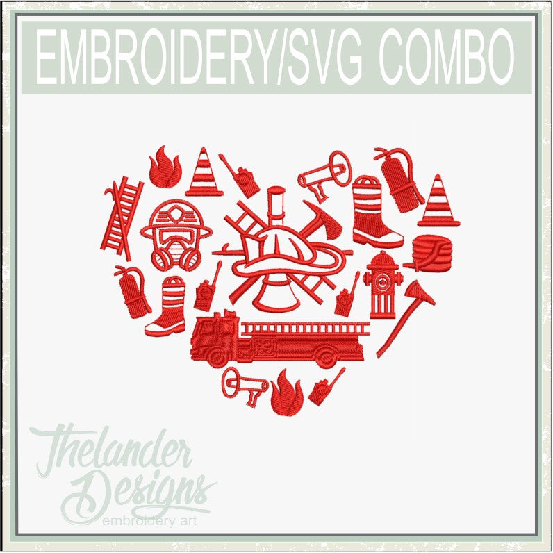 T2005 Firefighter Heart Combo – Thelander Designs