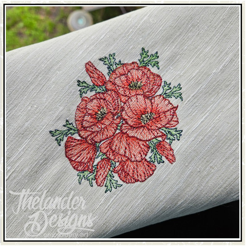 T2057 Poppies Sketch – Thelander Designs