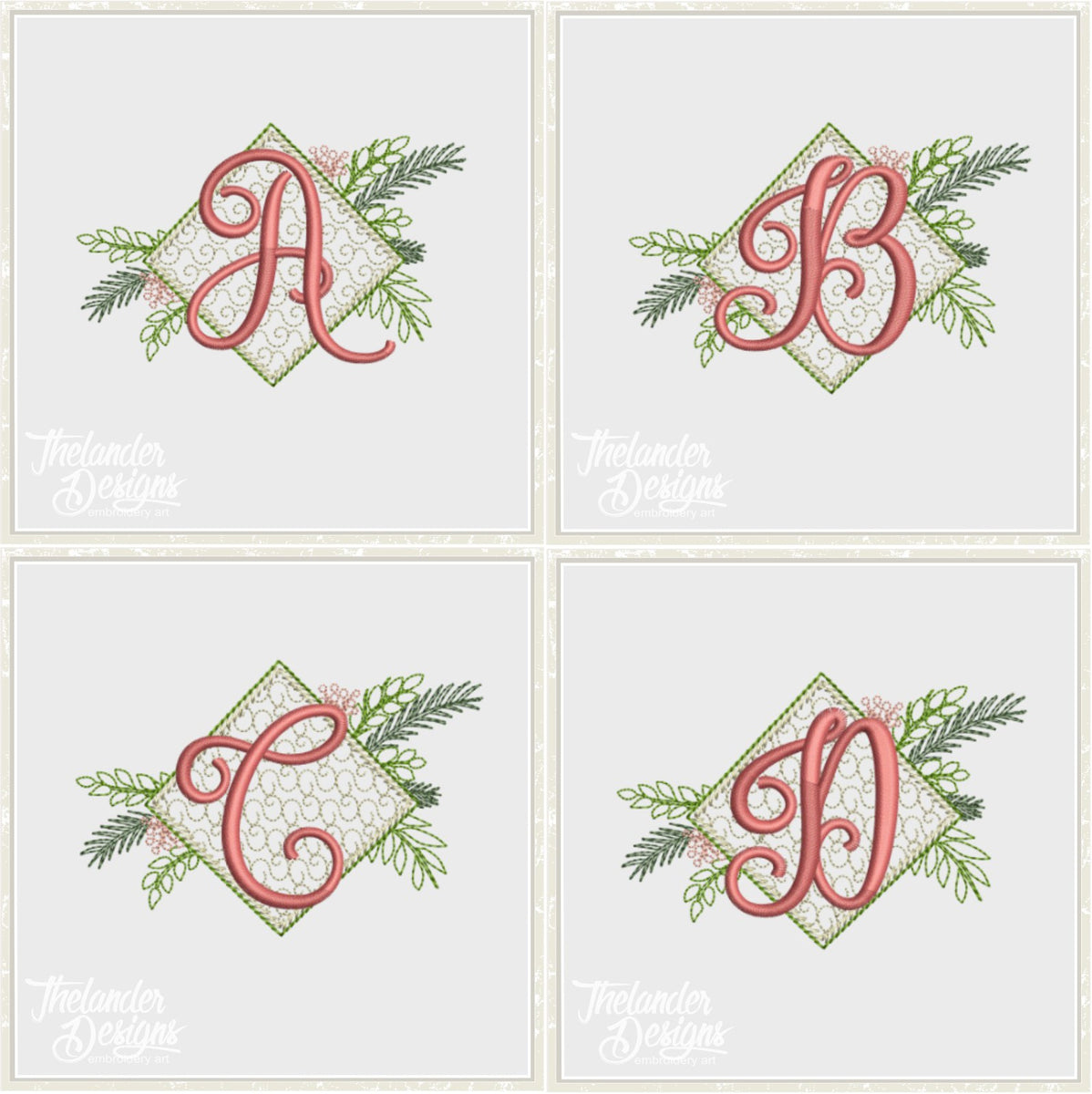 3x3 Diamond A-Z Letters T1872 – Thelander Designs