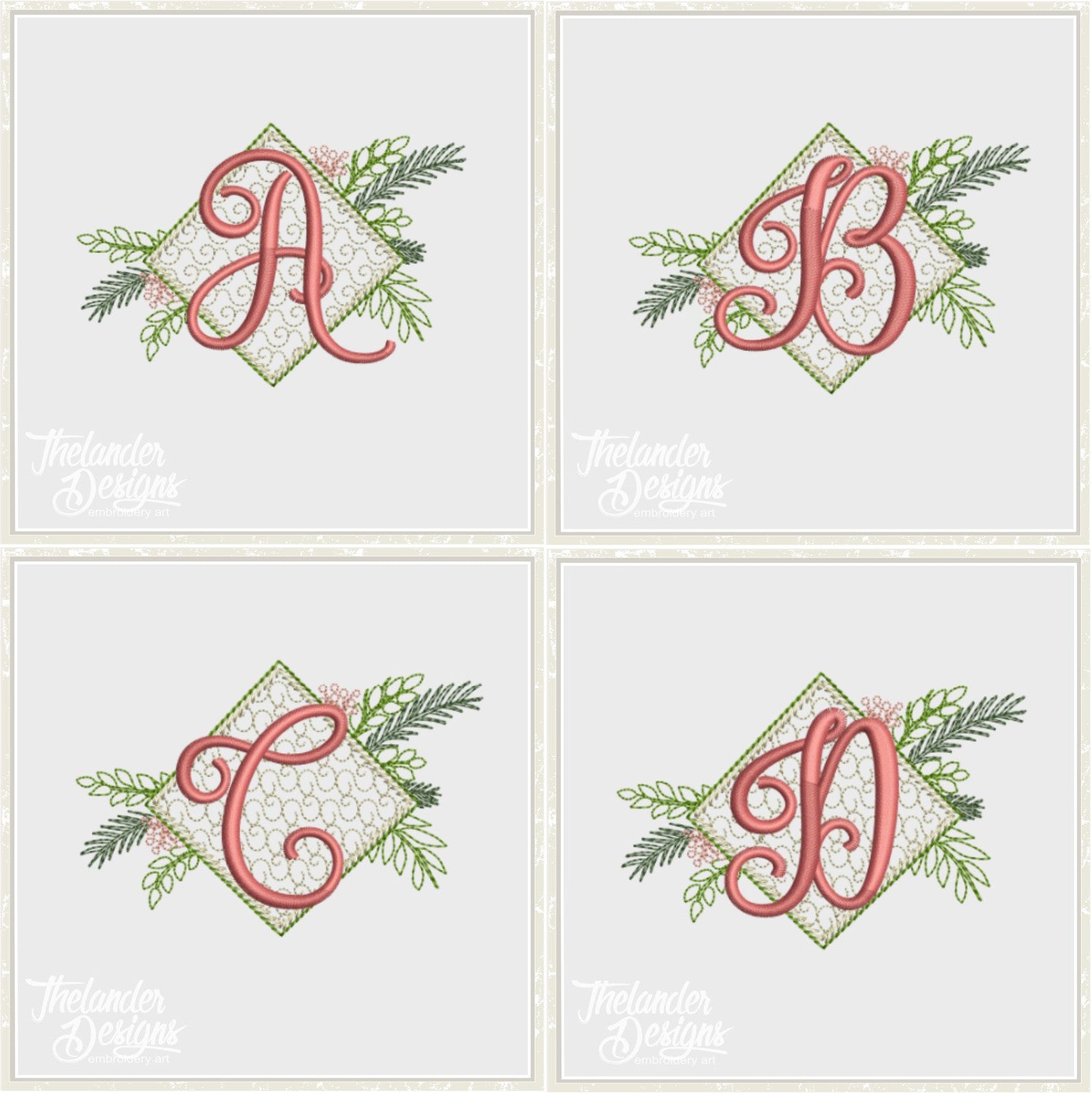 3x3 Diamond A-Z Letters T1872 – Thelander Designs