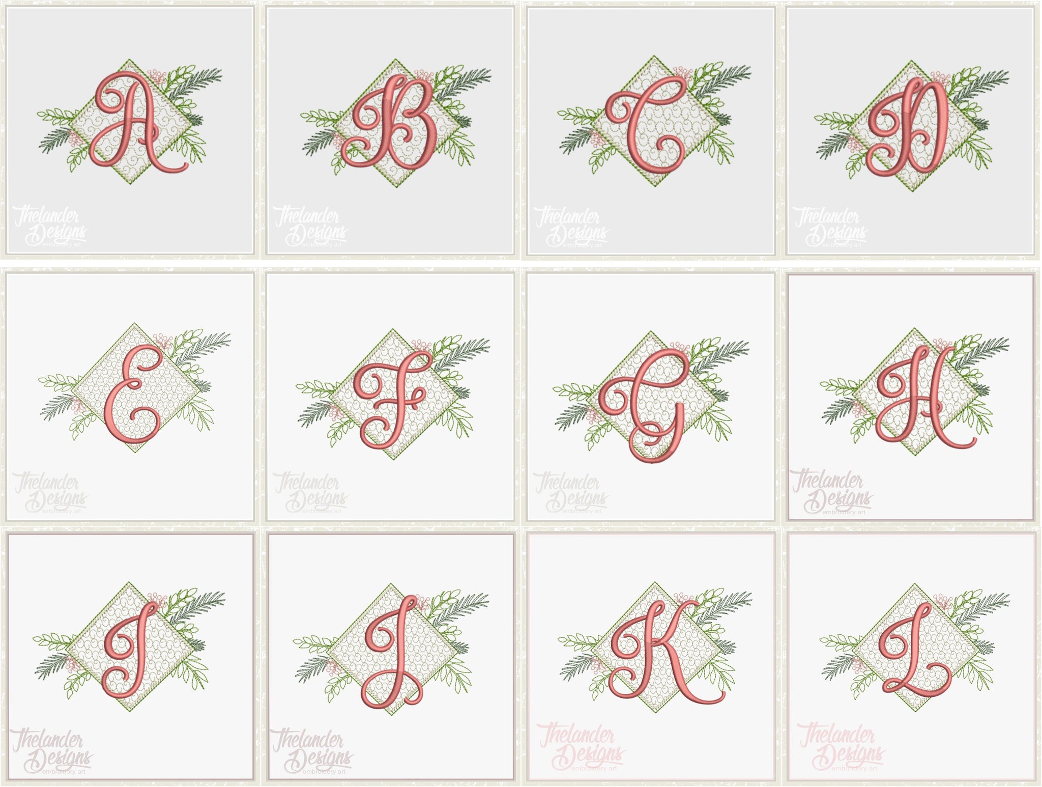 3x3 Diamond A-Z Letters T1872 – Thelander Designs