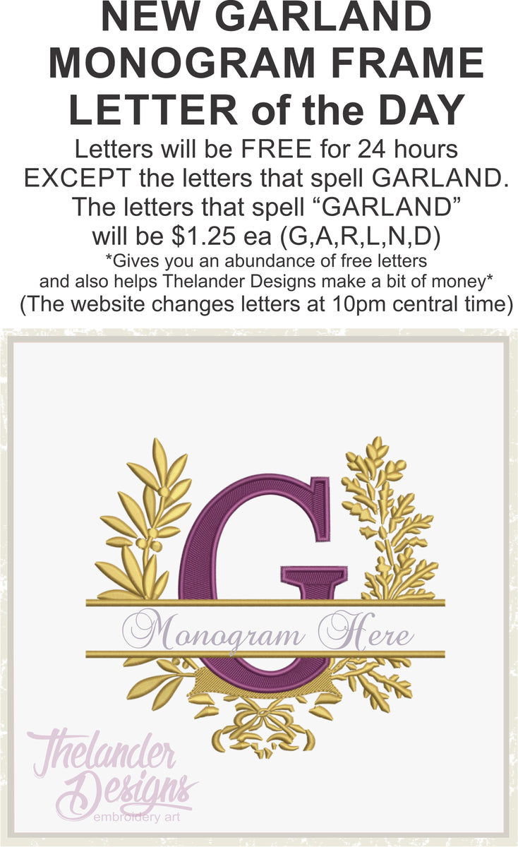 G Garland Frame Letter T1875 – Thelander Designs