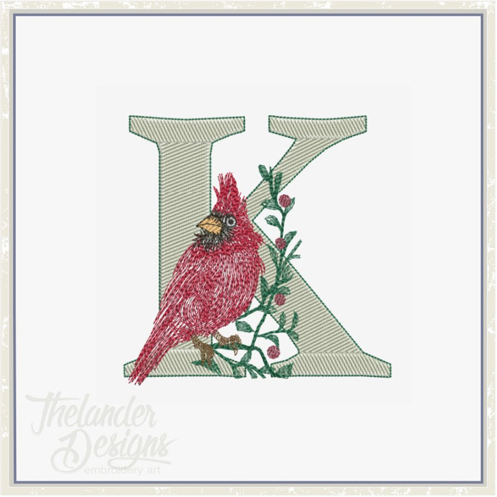 K Cardinal Letter T1898 – Thelander Designs