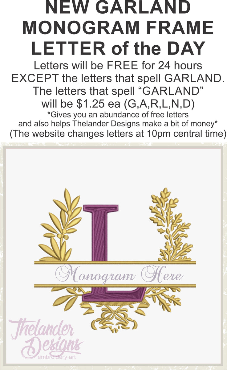 L Garland Frame Letter T1875 – Thelander Designs