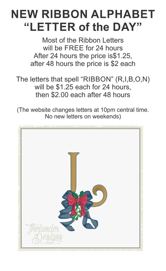 L Ribbon Letter T1886 – Thelander Designs