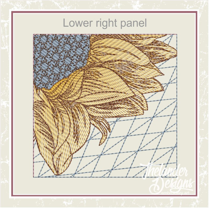 T1640 Four Panel Sunflower – Thelander Designs