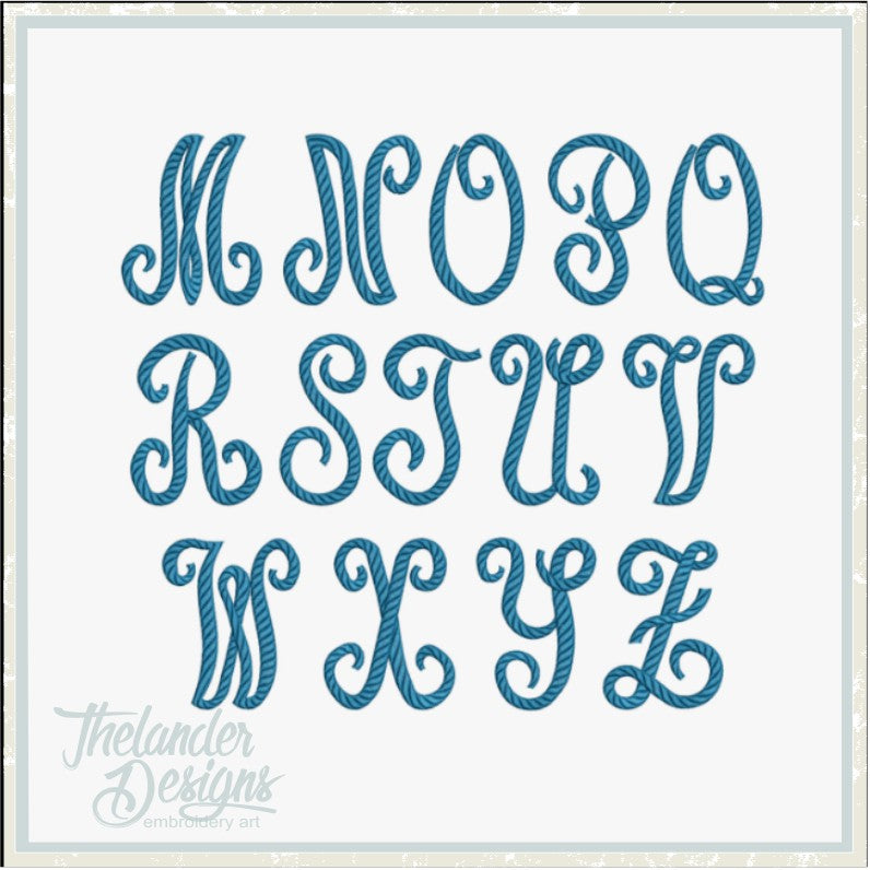 T1922 Cable Script Alphabet – Thelander Designs