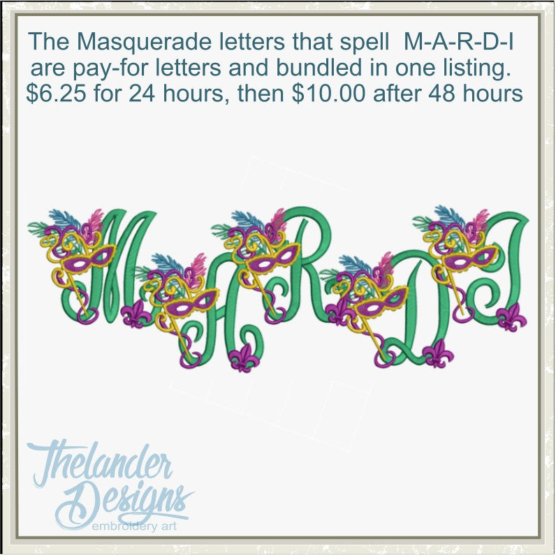 Pay For Masquerade Letters BUNDLED T1916 – Thelander Designs