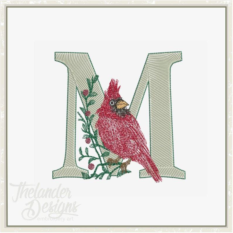 M Cardinal Letter T1898 – Thelander Designs