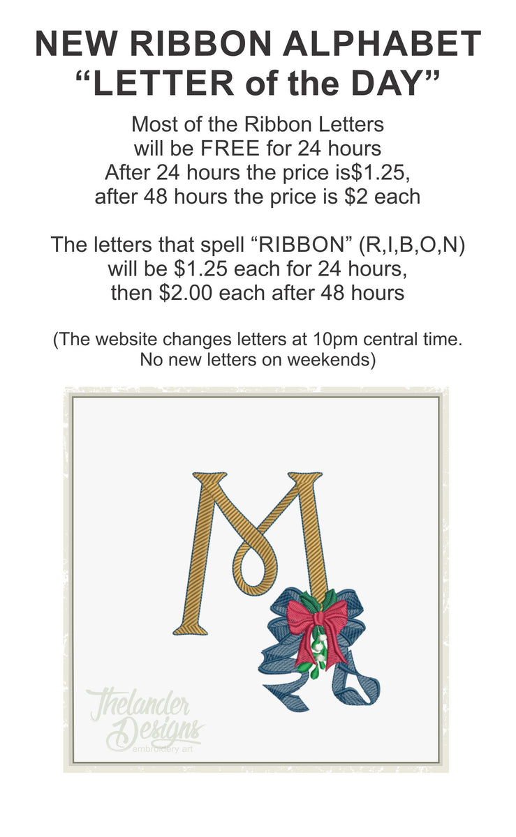 M Ribbon Letter T1886 – Thelander Designs
