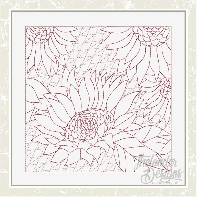T1637 Rectangle Sunflower Stipple Block – Thelander Designs