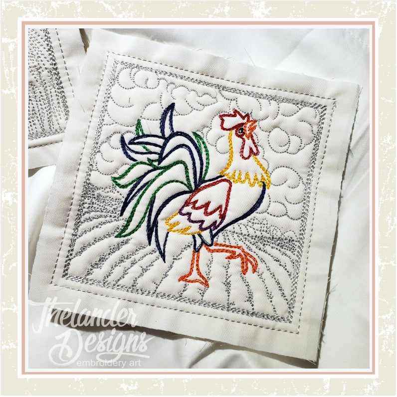 T1755 Rooster Block 2 – Thelander Designs