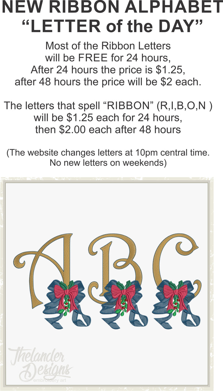 A Ribbon Letter T1886 – Thelander Designs