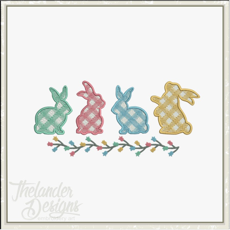T1923 Plaid Bunnies Embr SVG Combo – Thelander Designs