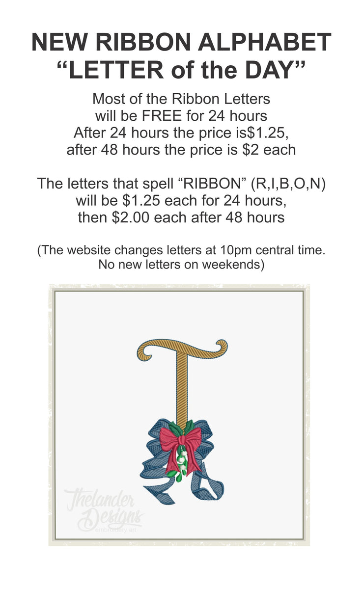 T Ribbon Letter T1886 – Thelander Designs