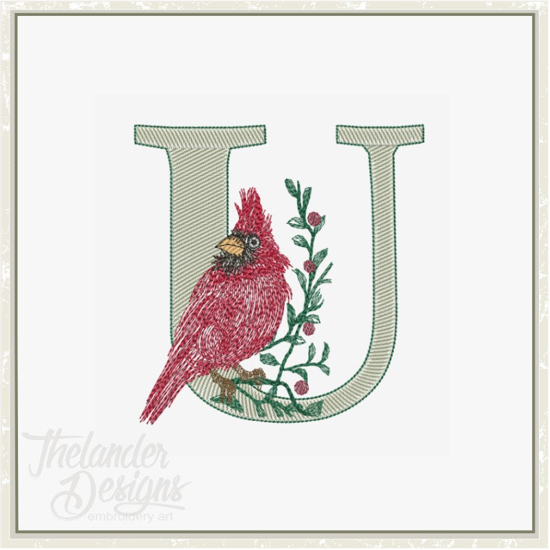 U Cardinal Letter T1898 – Thelander Designs
