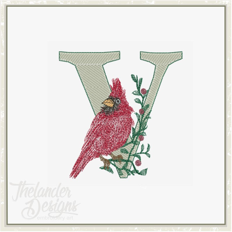 V Cardinal Letter T1898 – Thelander Designs